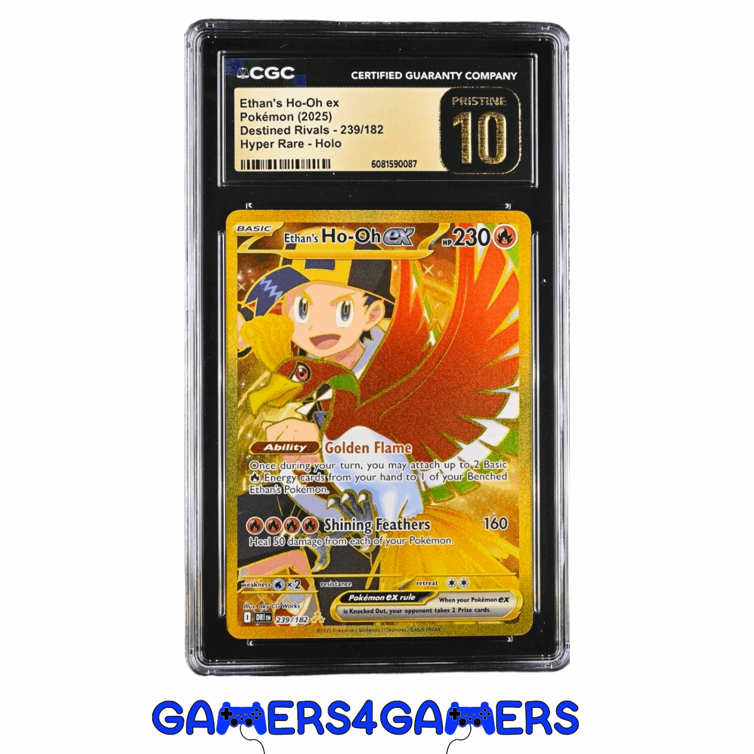 Ethan's Ho-Oh ex 239/182 Destined Rivals Pristine 10 Graded Gold ...